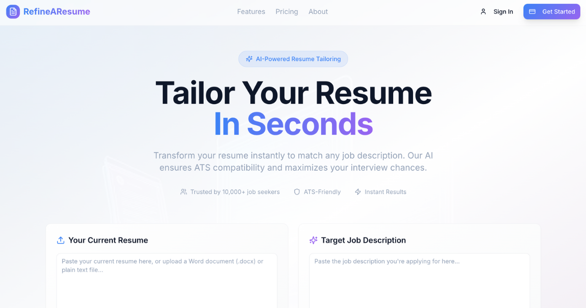 RefineAResume - AI-Powered Resume Tailoring Platform